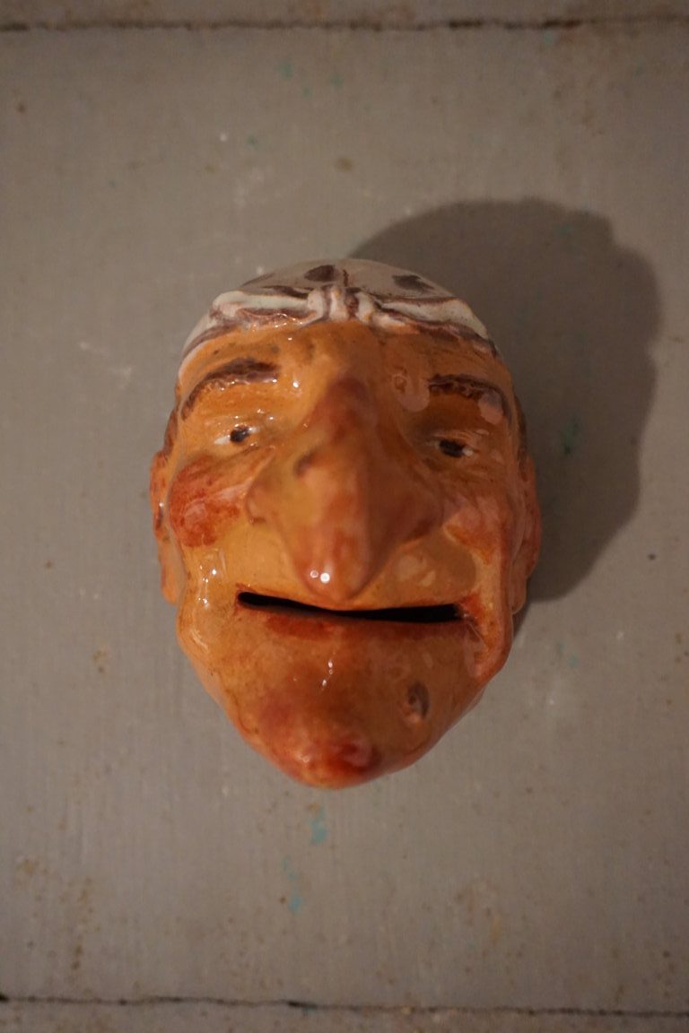 Old man’s head money box - Antiquoeste – Antiques & Curiosities Store